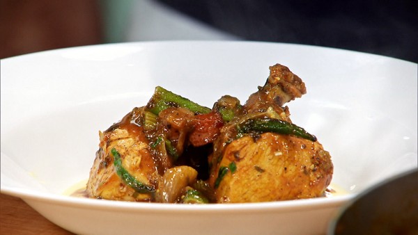 frango com quiabo e batata