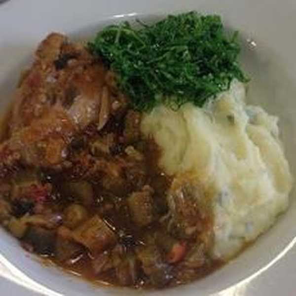 frango com quiabo e batata