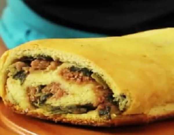 Pão recheado (chicória e calabresa) | Receitas