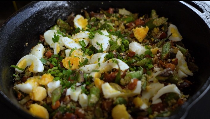 Farofa de quiabo | Receitas