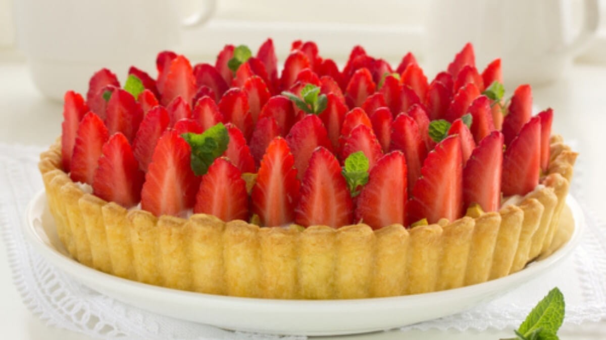 Torta light de ricota e morango | Doces | Receitas