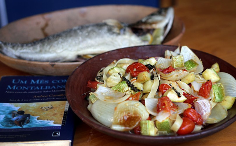 Fetuccini com anchova e legumes assados | Receitas