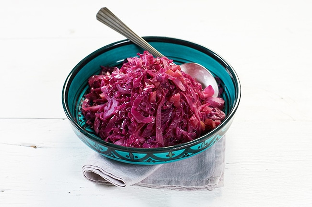 Repolho roxo com maçã