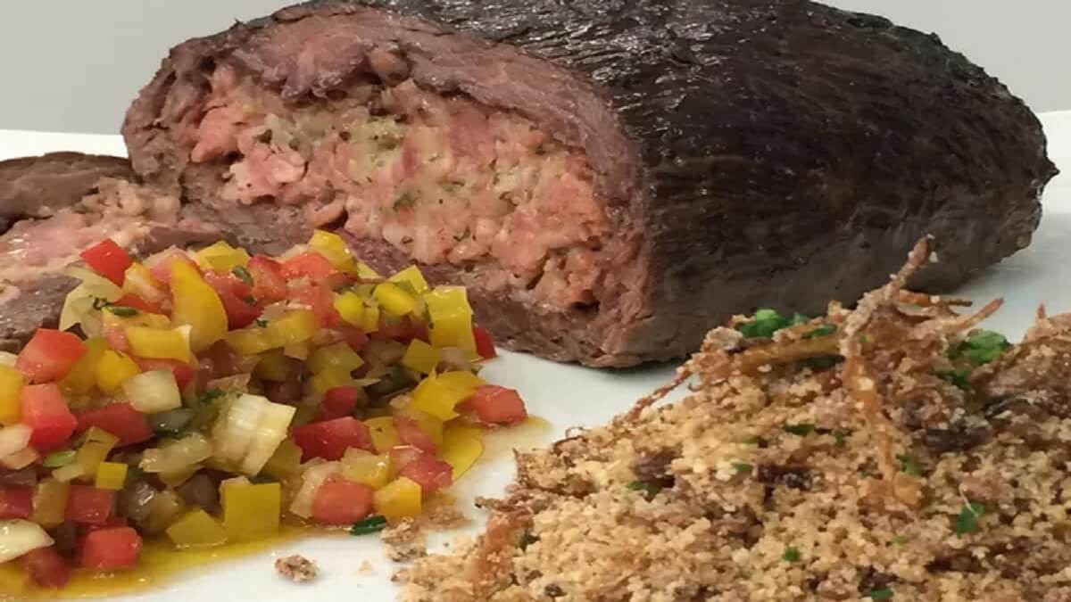 Fraldinha recheada com linguiça | Receitas
