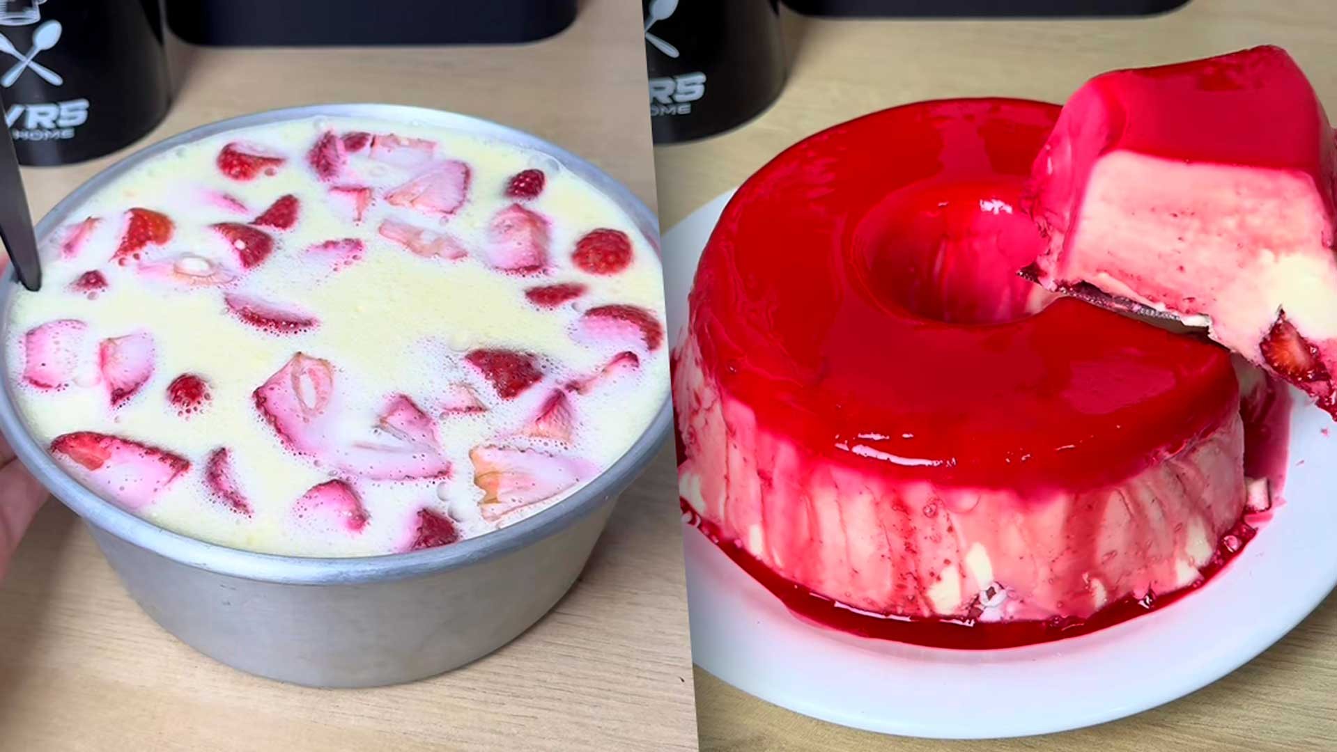 Pudim de Morango do Amor Sem Forno: Receita Viral! - Receitas Práticas