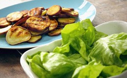 Batata-doce frita com alface doce | Receitas