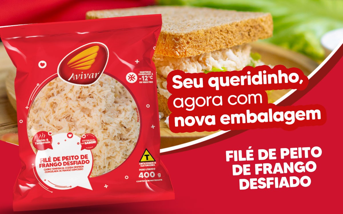 Nova embalagem, mesma praticidade: Filé de Peito de Frango Desfiado ...