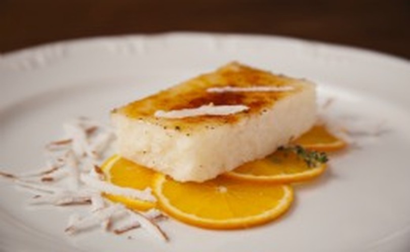 Cuscuz de tapioca brûlée com creme anglaise de cítricos | Receitas