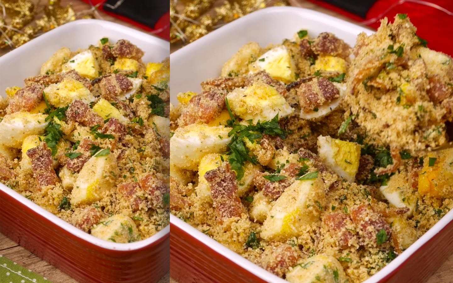Farofa de bacon, cebola e ovo da Natália Palmegiano | Receitas