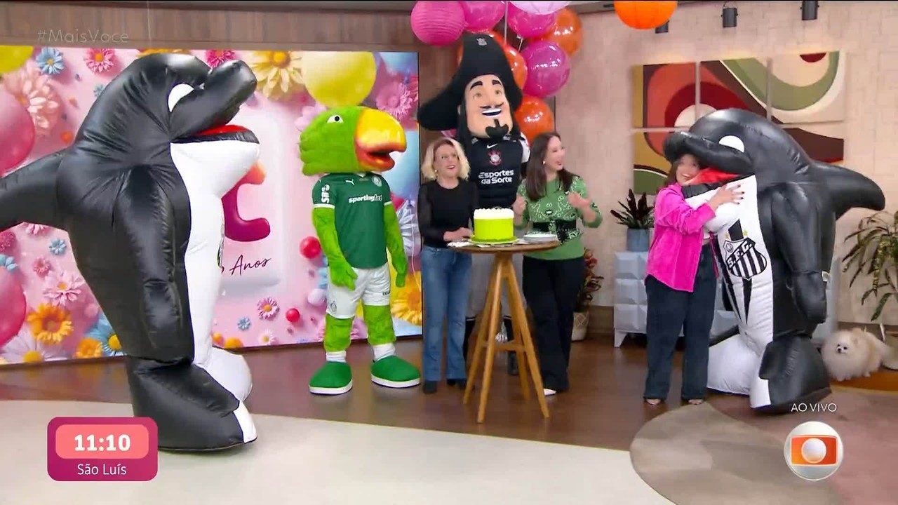 Ana Maria Braga ganha bolo surpresa do mascote do Palmeiras, seu time ...